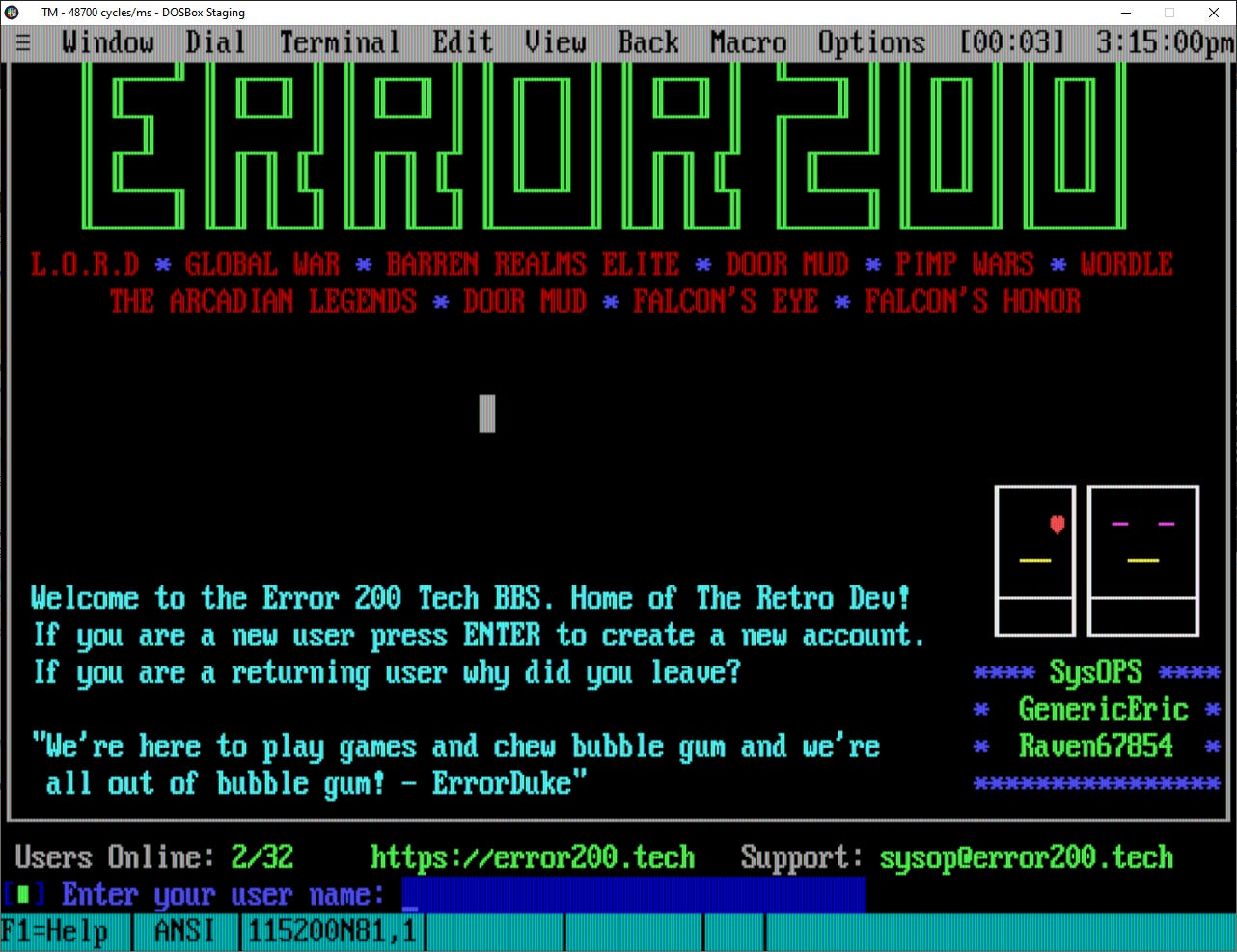 Connecting to a BBS - by TheRetroDev