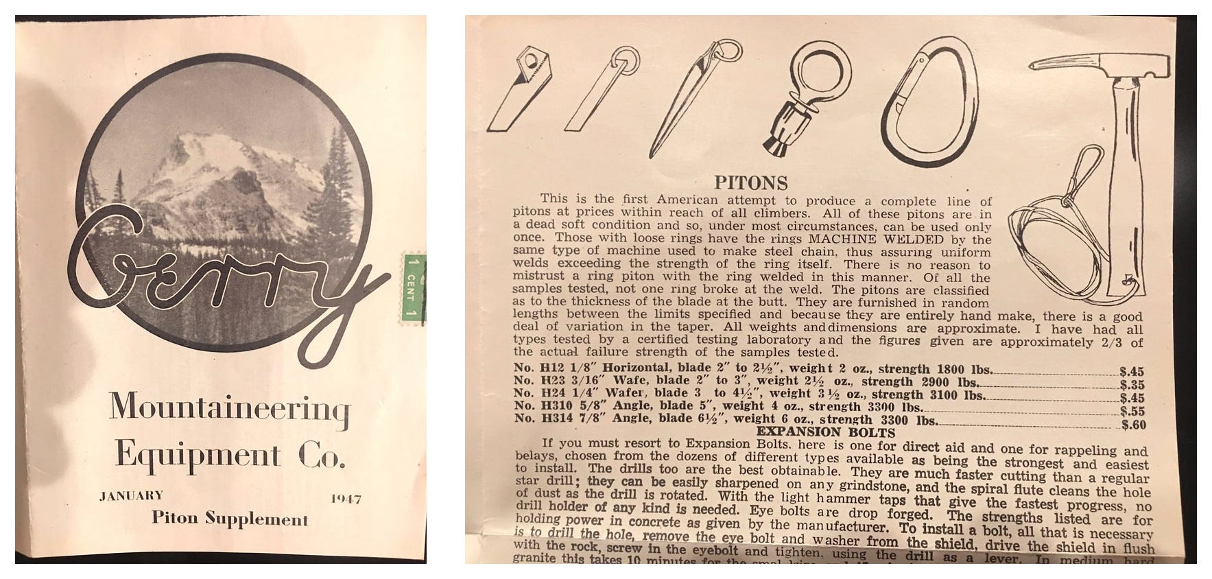 1950s USA Climbing Gear notes V2 - by John Middendorf