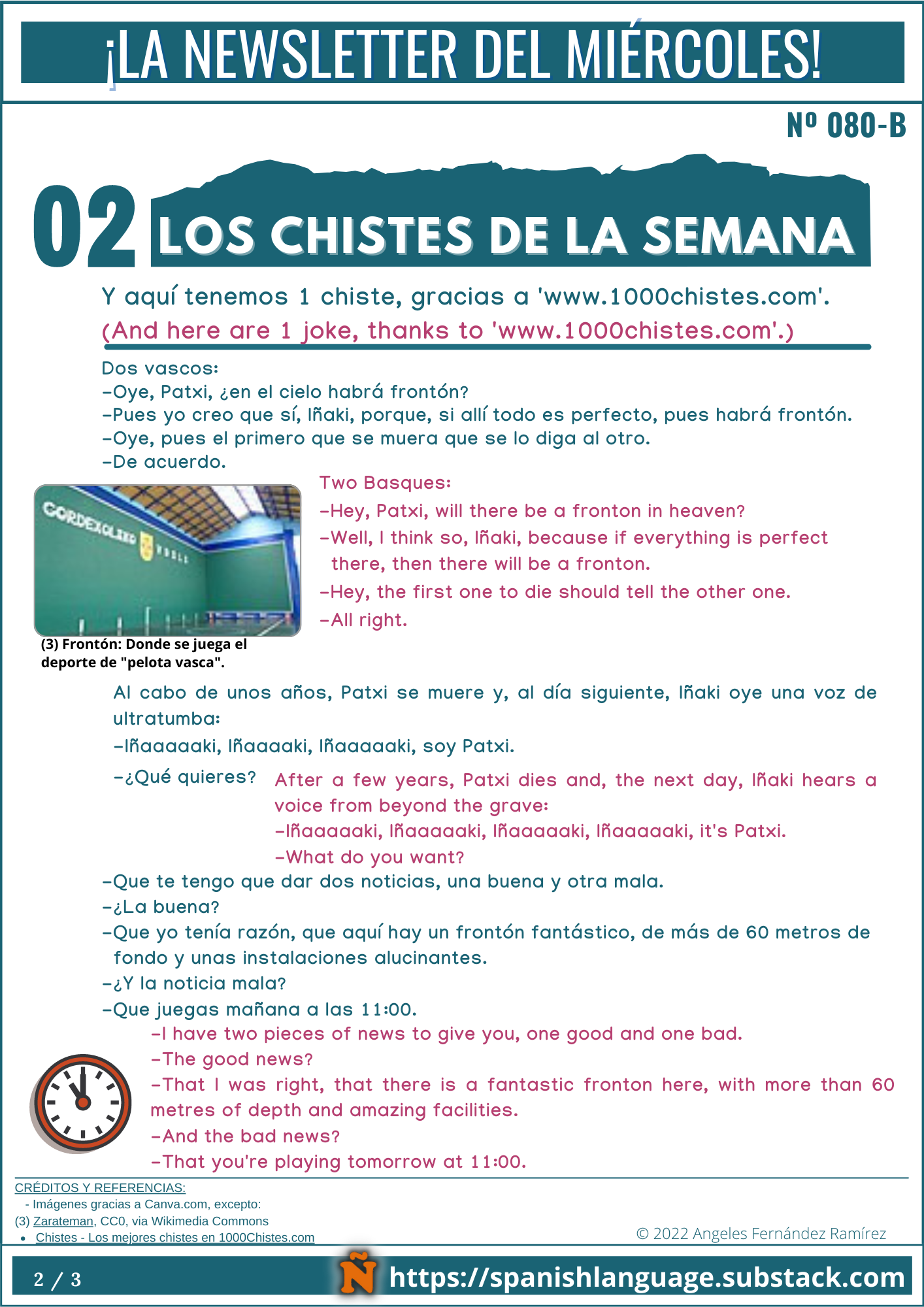 📖Wednesday’s Spanish Language Newsletter! (080-B)