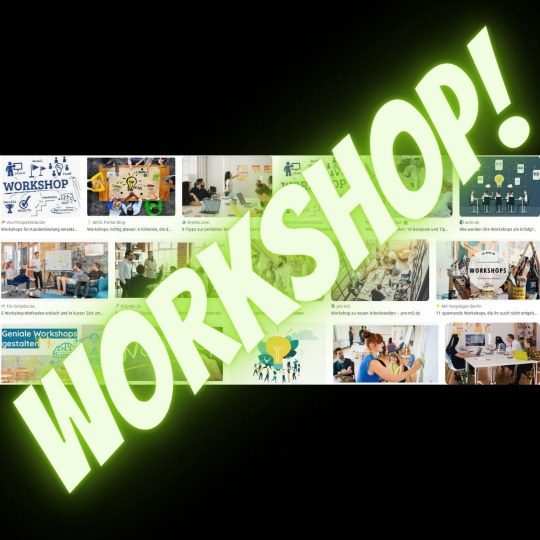 Tantra-Workshop, Innovation-Workshop, Bastel-Workshop, Töpfer-Workshop, Design Sprint Workshop ...