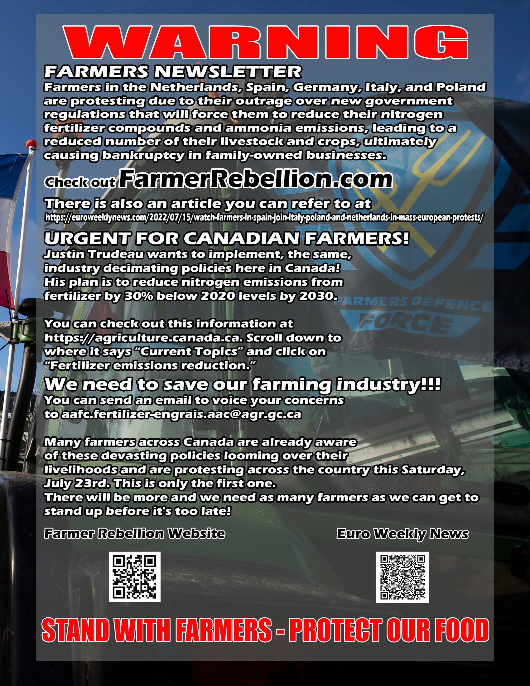 Farmers Protest Flyer - by Global Freedom Movement