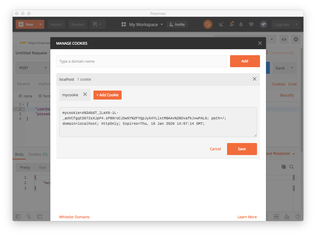 How to add the session object to the request in an Express application
