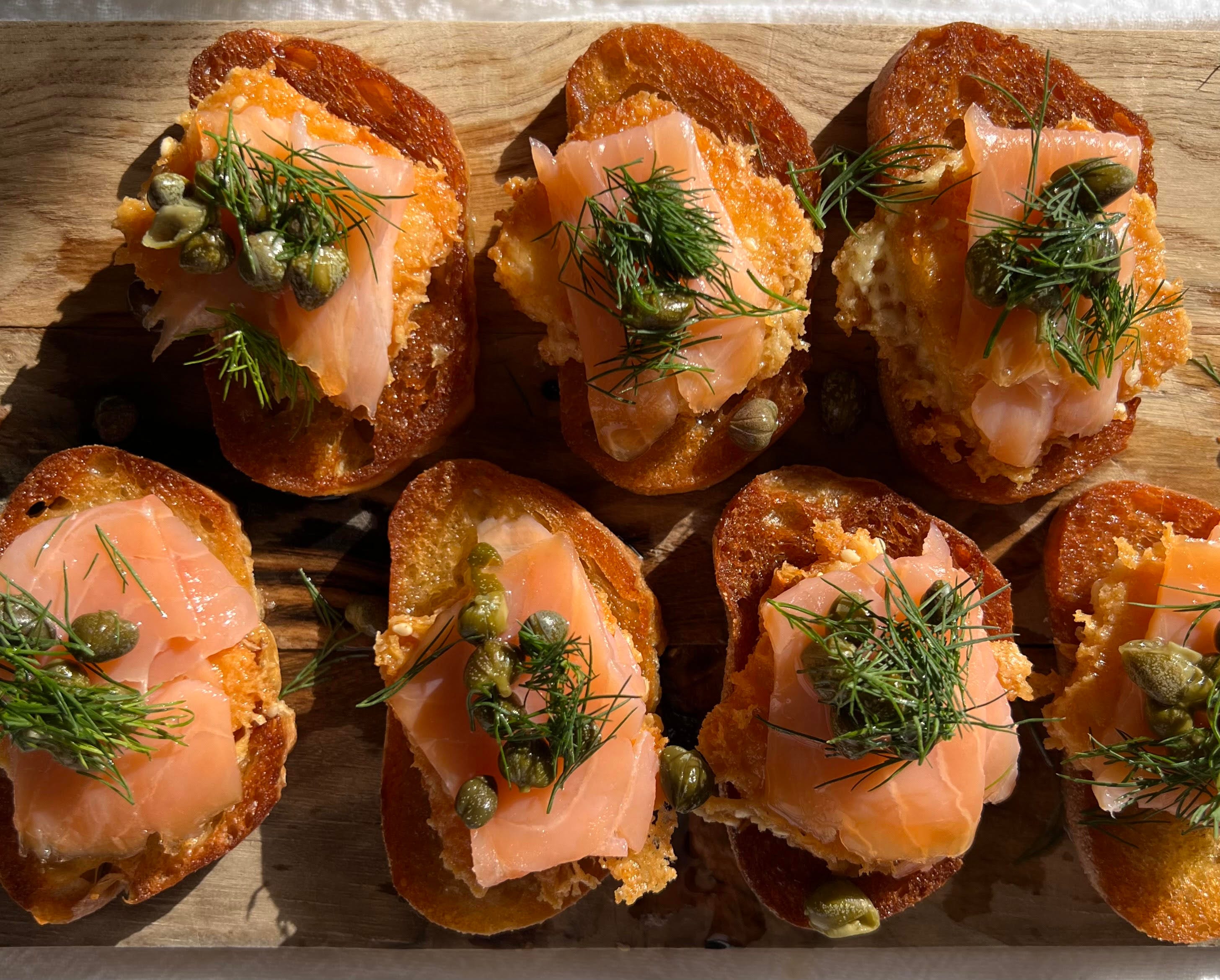 Smoked Salmon Toasts - by David Martin - The Comestible