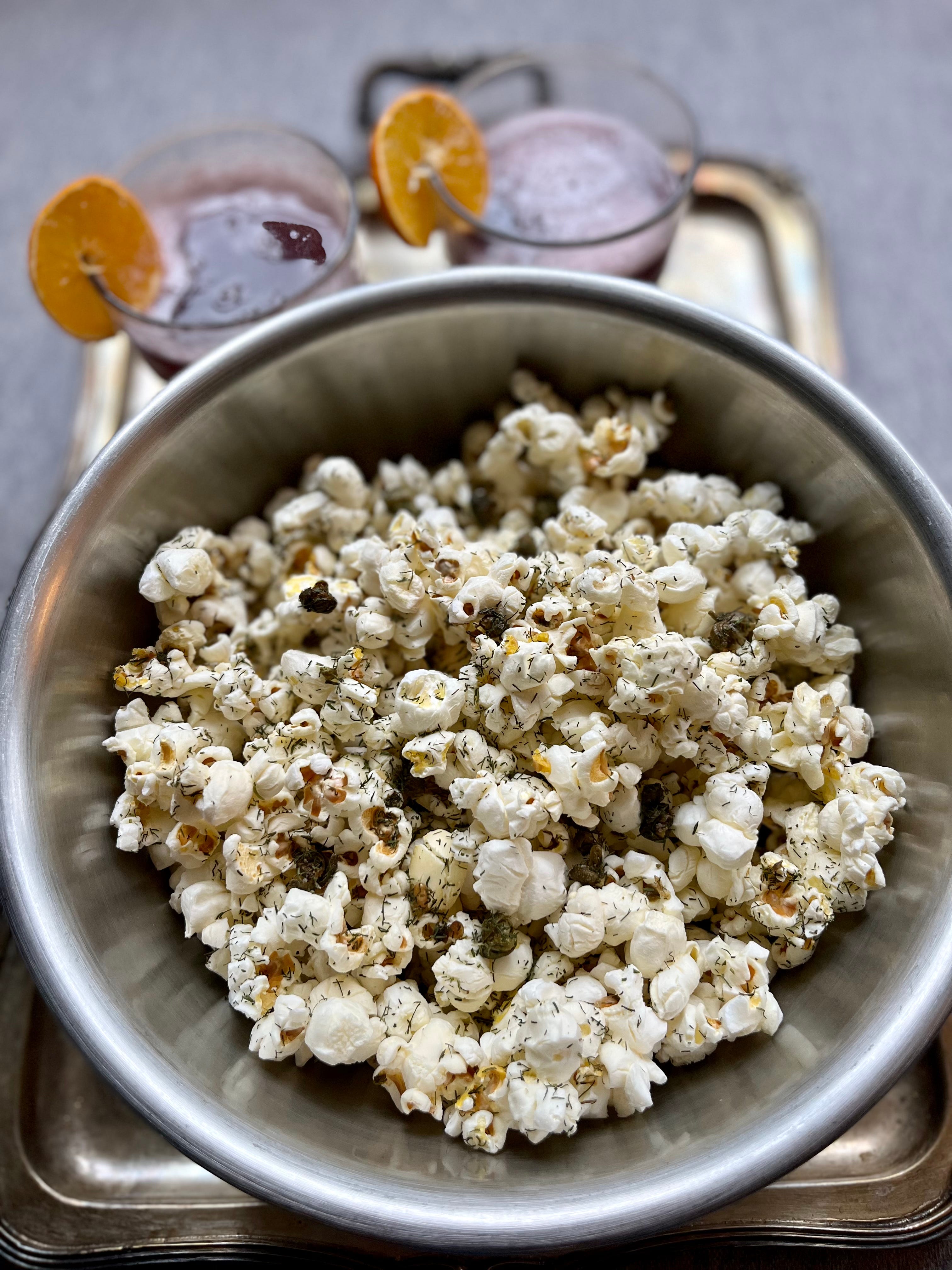 Party Popcorn with Fried Capers and Dill - by Leah Koenig