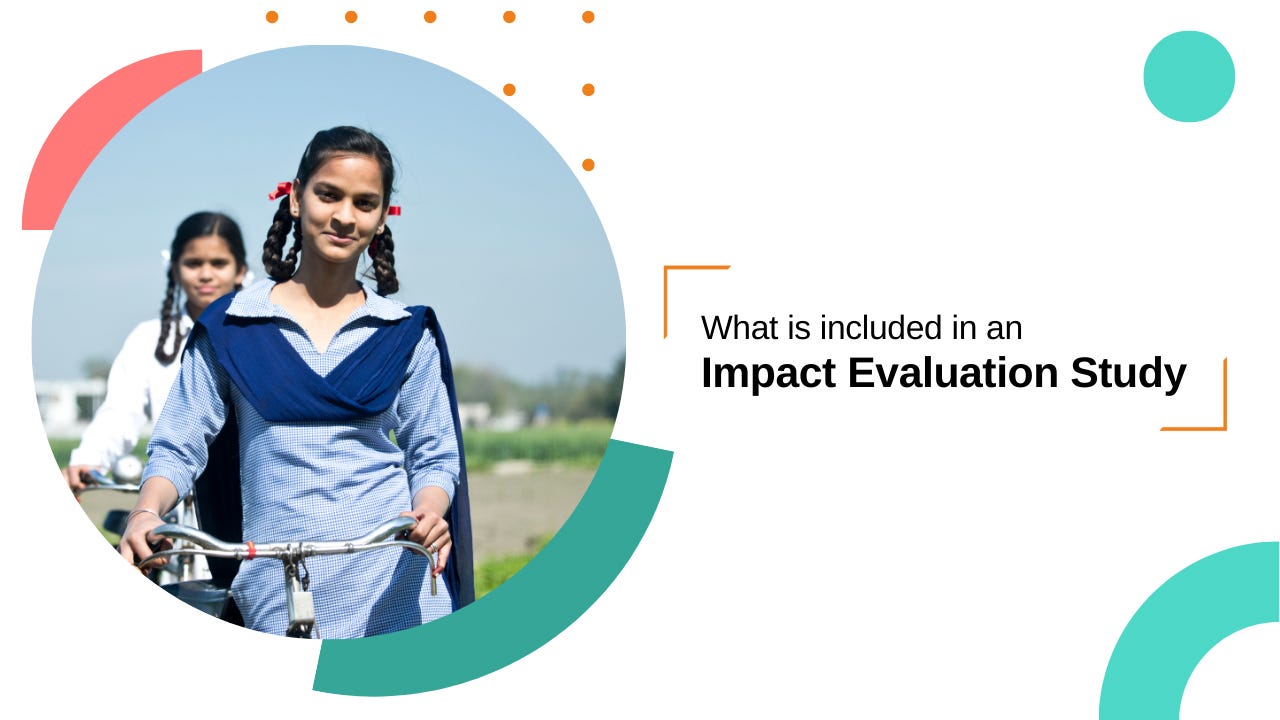 What is included in an impact evaluation study?