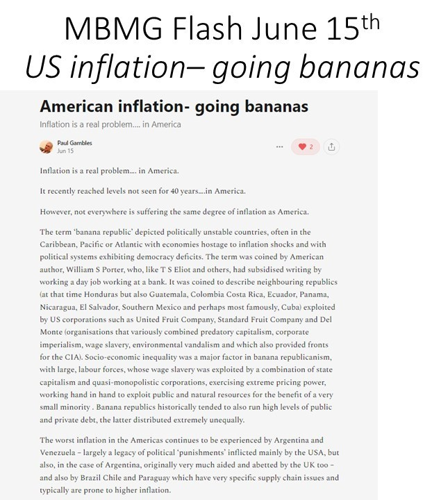 American inflation- going bananas (#2) - by Paul Gambles