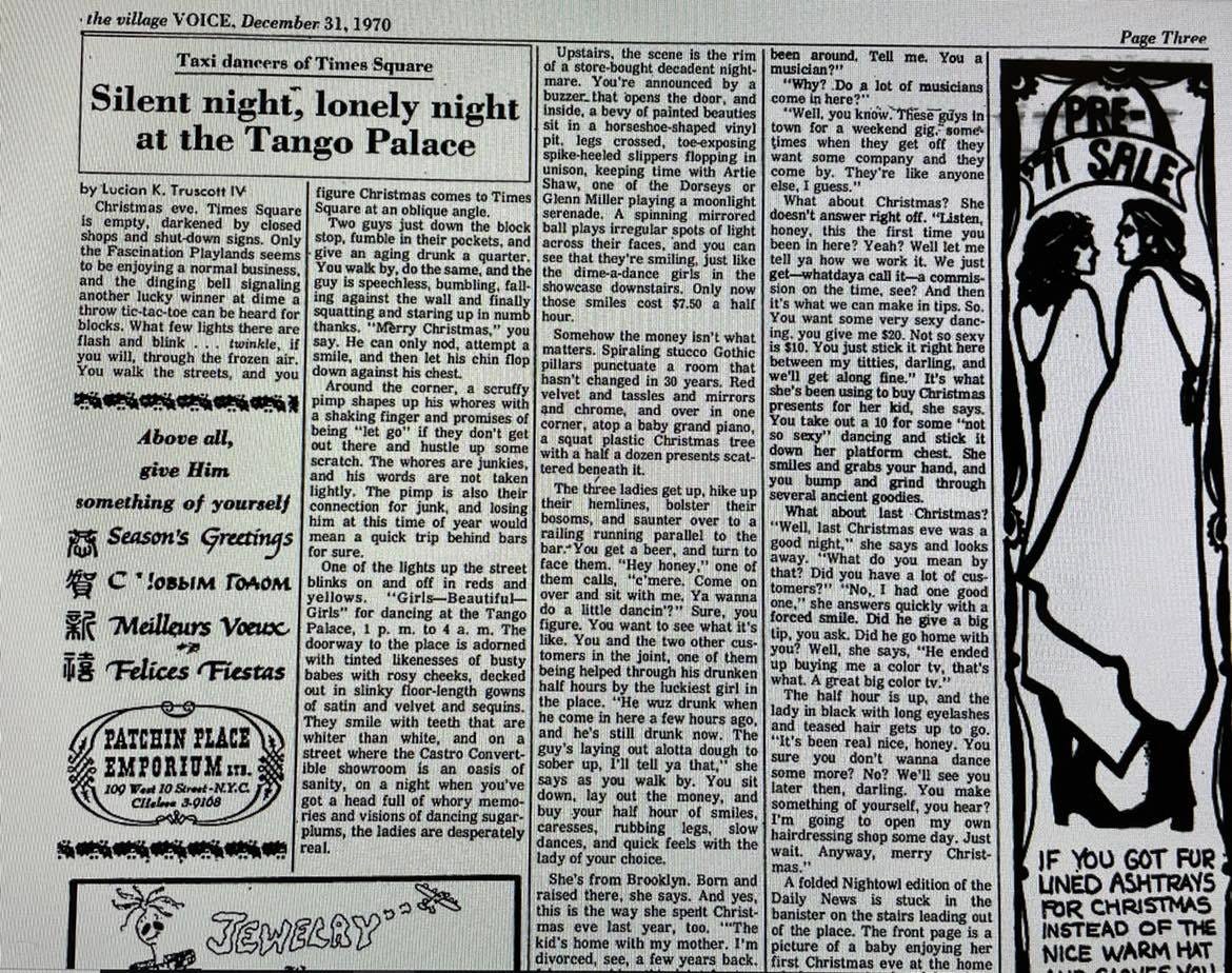 Silent night, lonely night at the Tango Palace