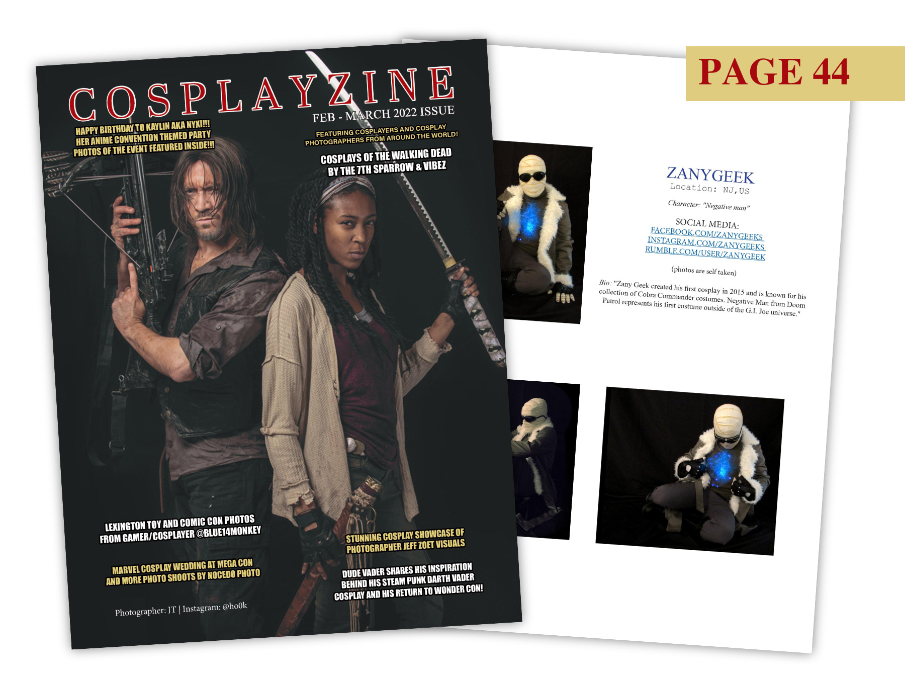 Negative Man Costume Featured in CosplayZine - by ZanyGeek