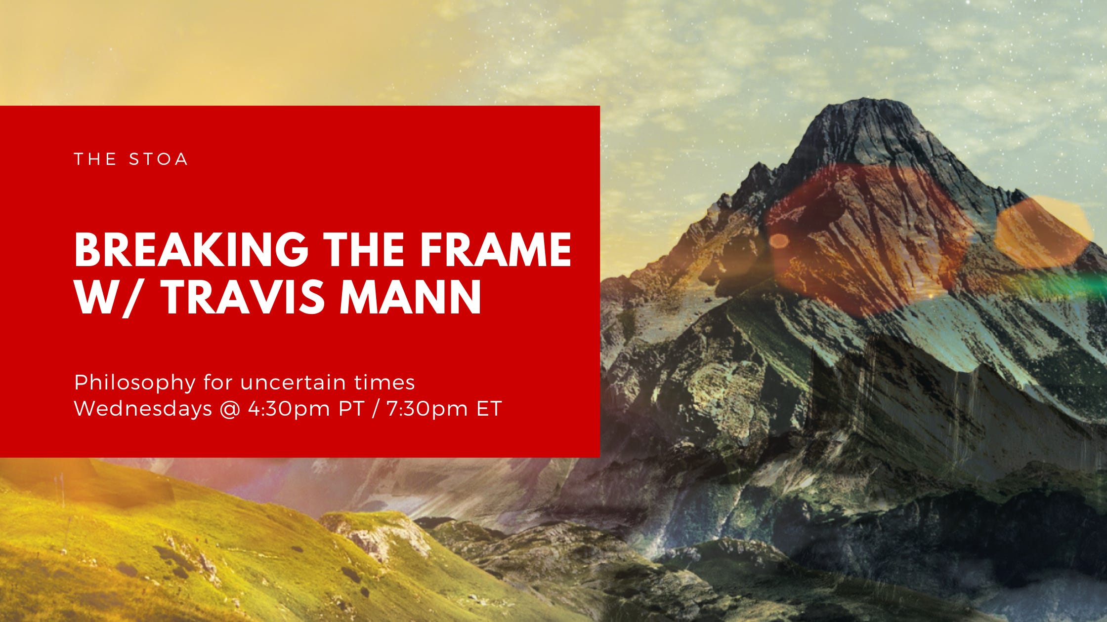 Reminder: Breaking the Frame @ The Stoa Tonight