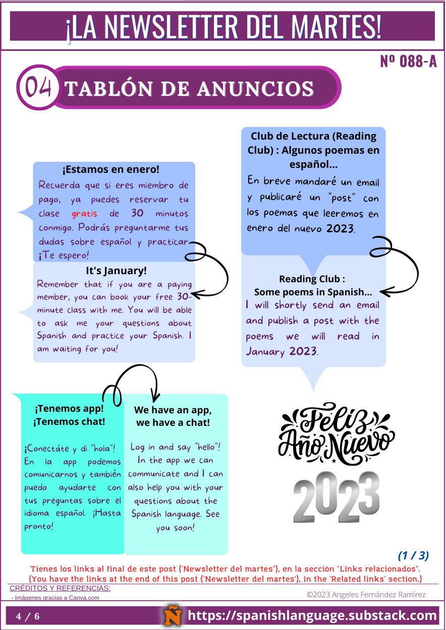 📰Tuesday's Spanish Language Newsletter! (088-A)
