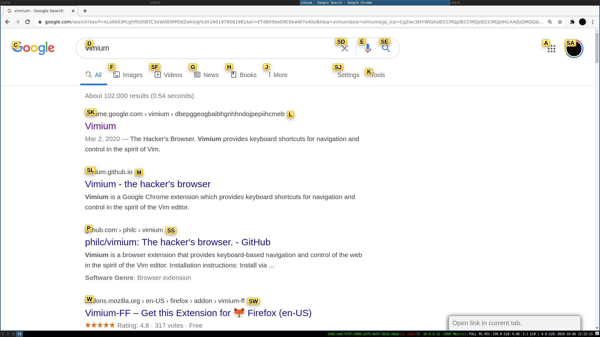 Look ma, no mouse: Vimium - by Tyler Adams - CodeFaster