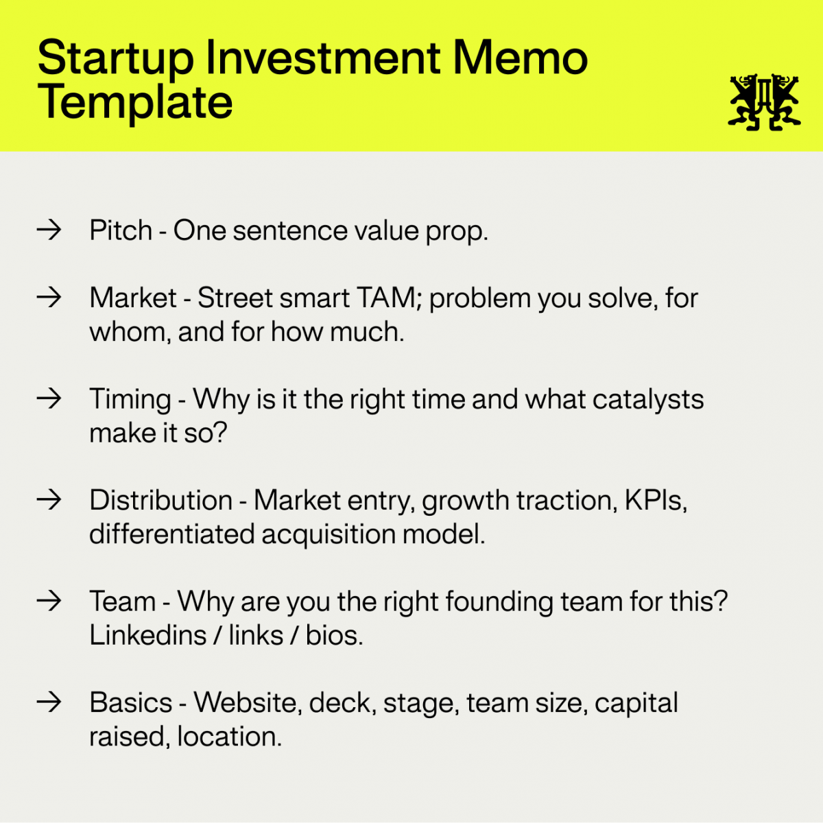 Startup Investment Memo Template - by bradford cross