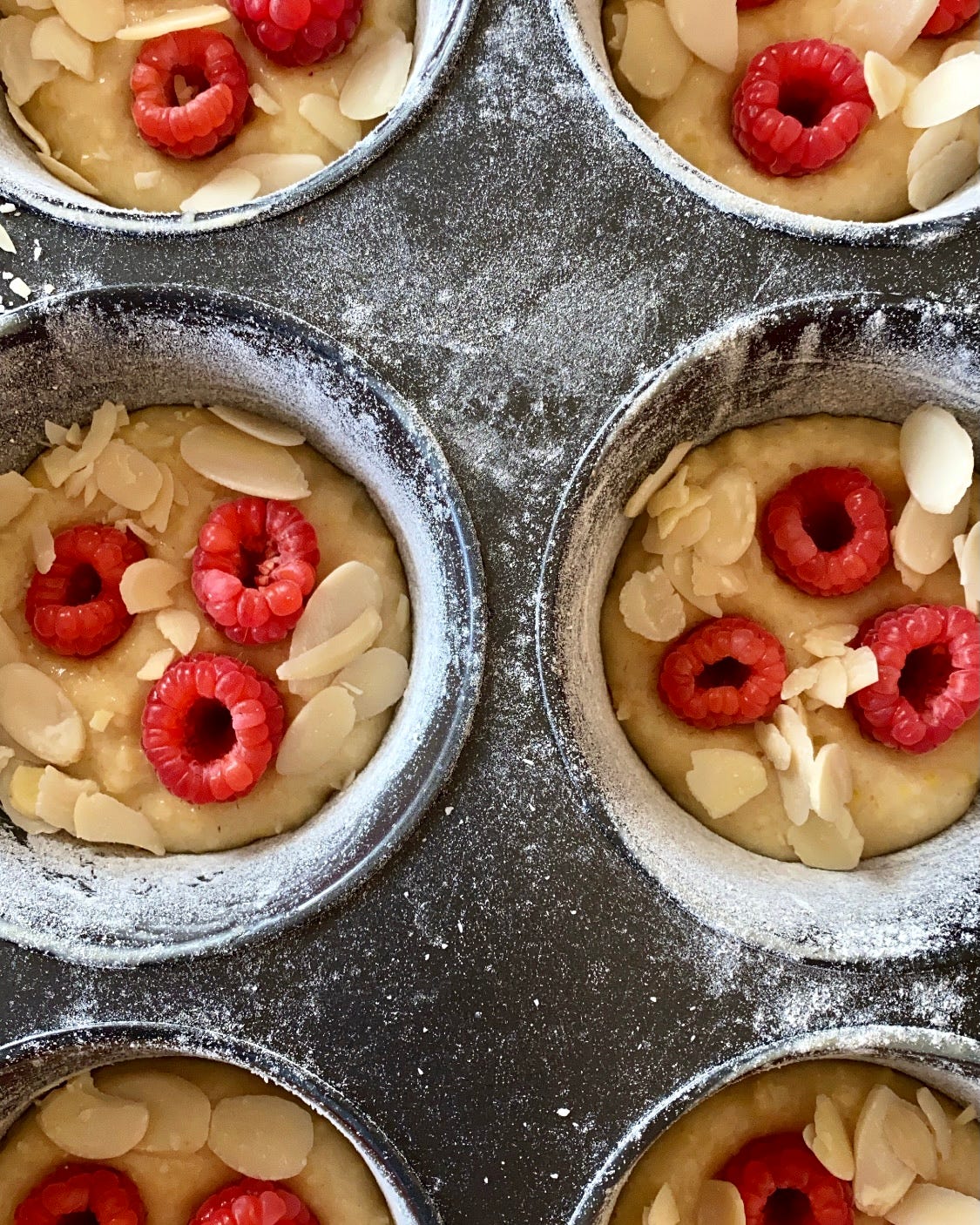 Raspberry and Lemon Curd Financiers - by Mia Everson