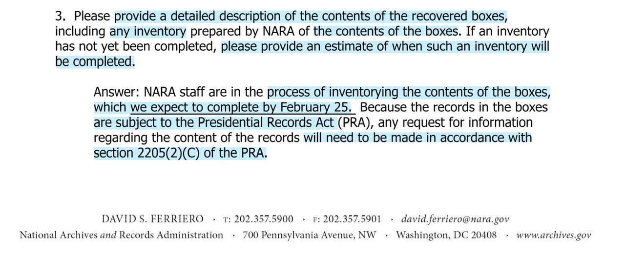 You should probably read the NARA & National Archivist Feb 18, 2022 ...