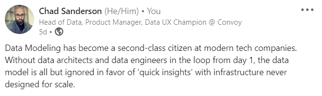 The Death of Data Modeling - Pt. 1 - by Chad Sanderson