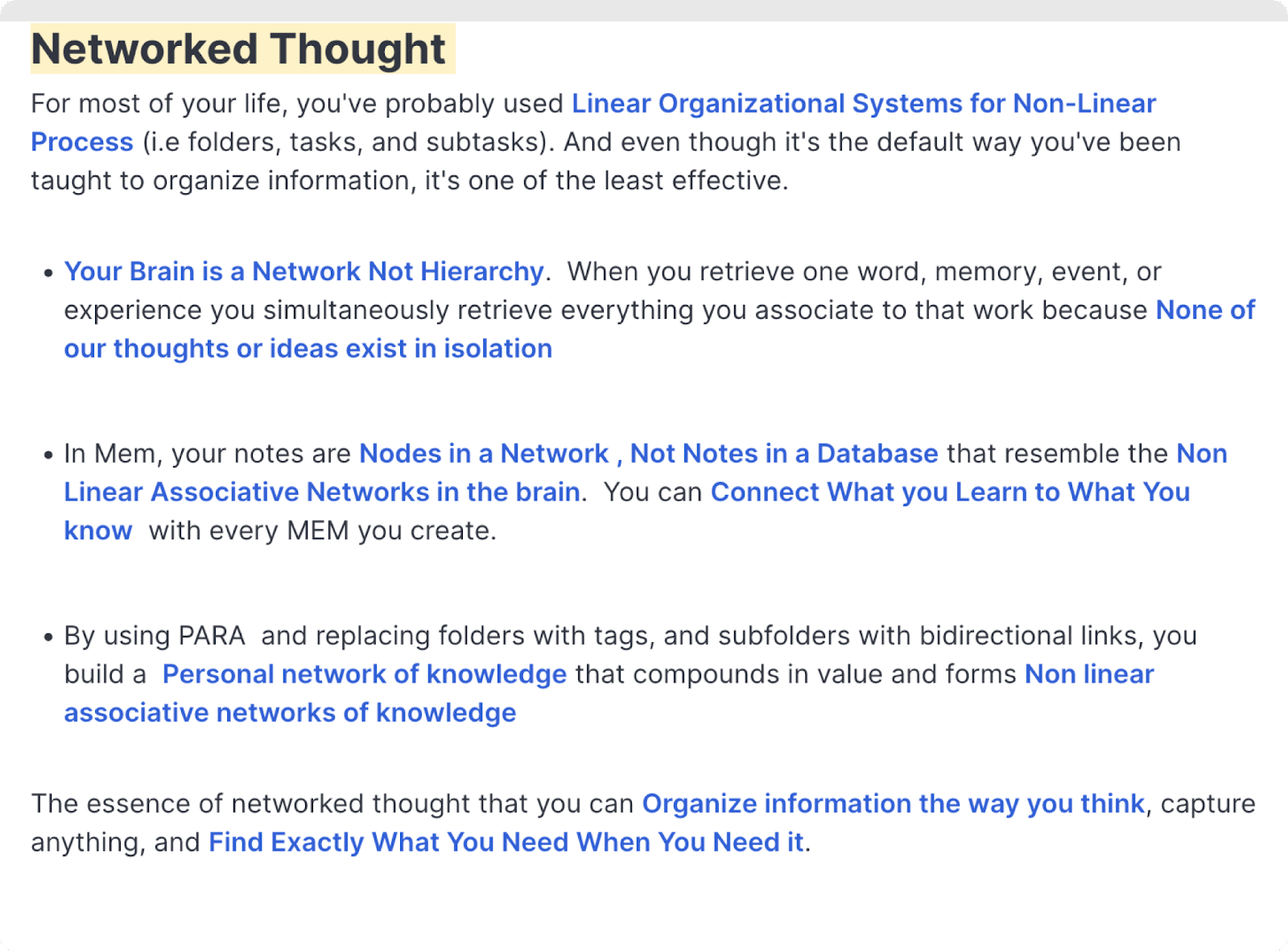 A Guide to Building a Second Brain in Mem - Mem