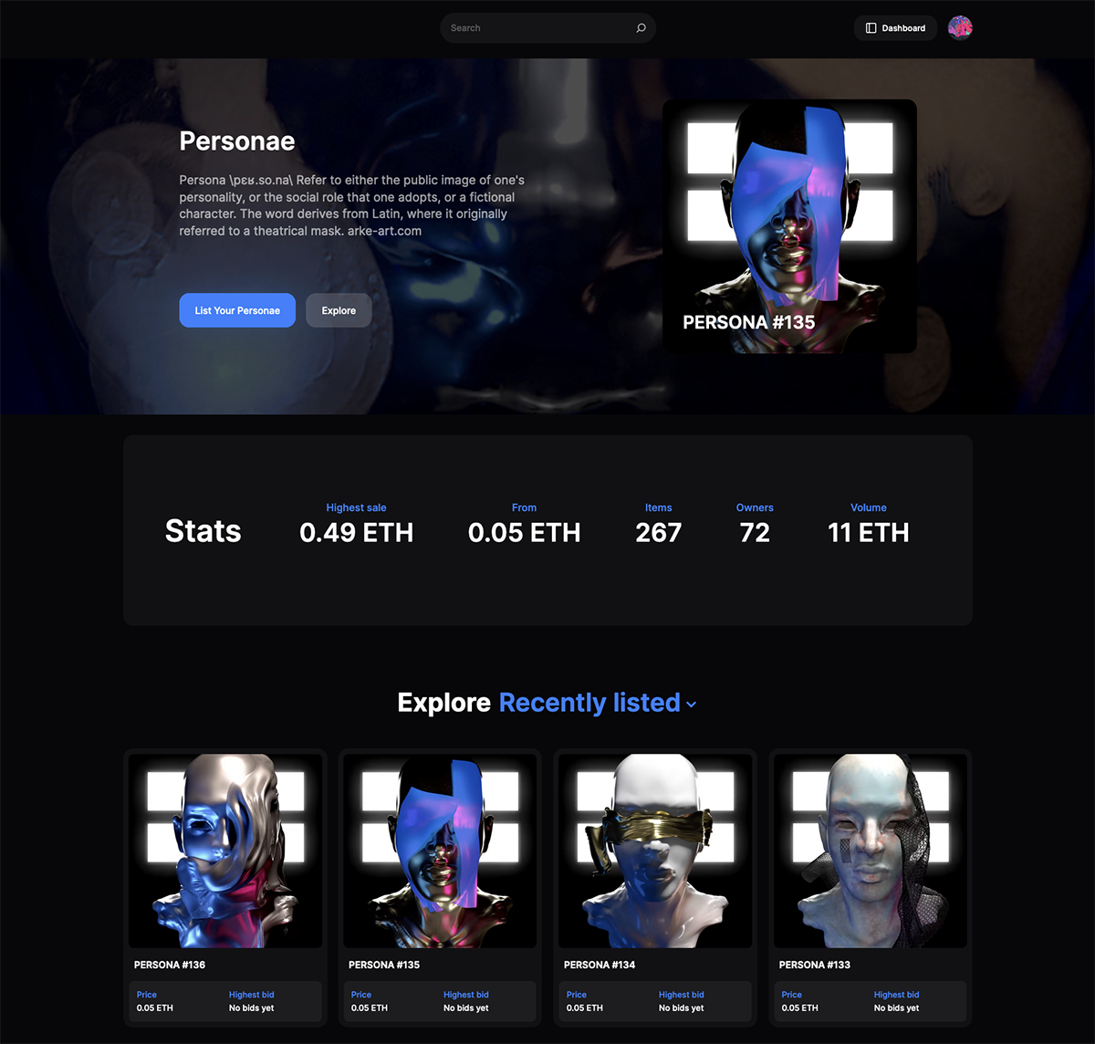 PERSONAE new Marketplace & infos - Arke_NFT’s Newsletter