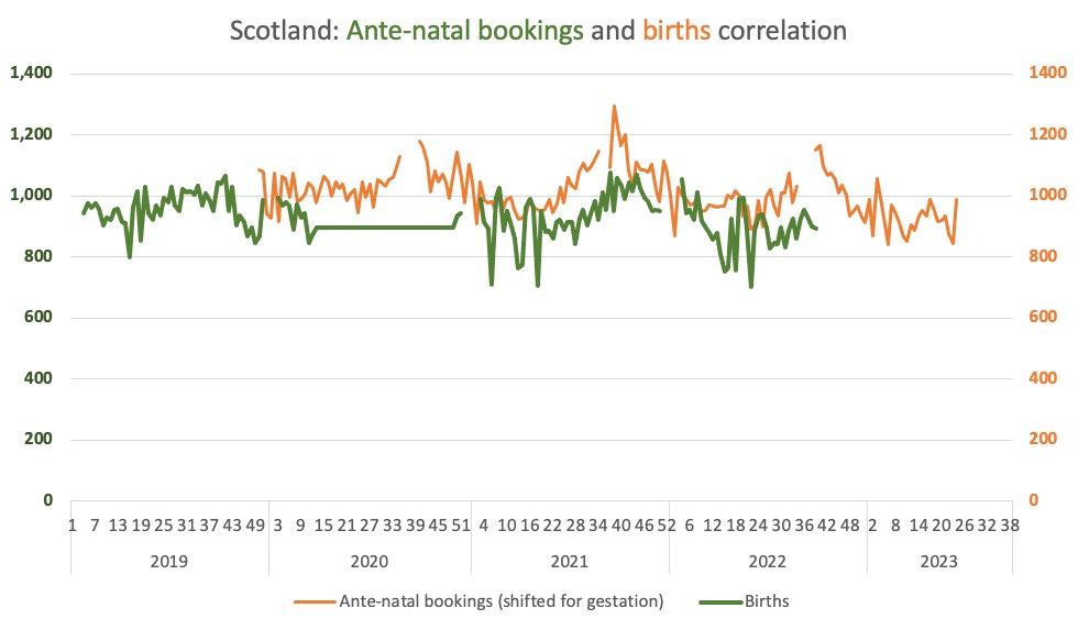 Births numbers in Scotland