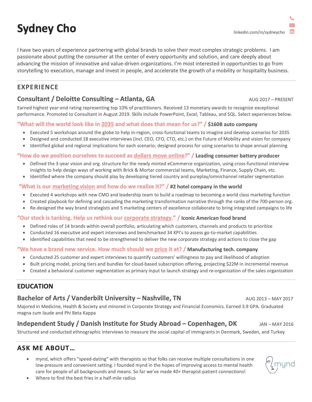 How to get your resume to 'good enough' - by Sydney Cho