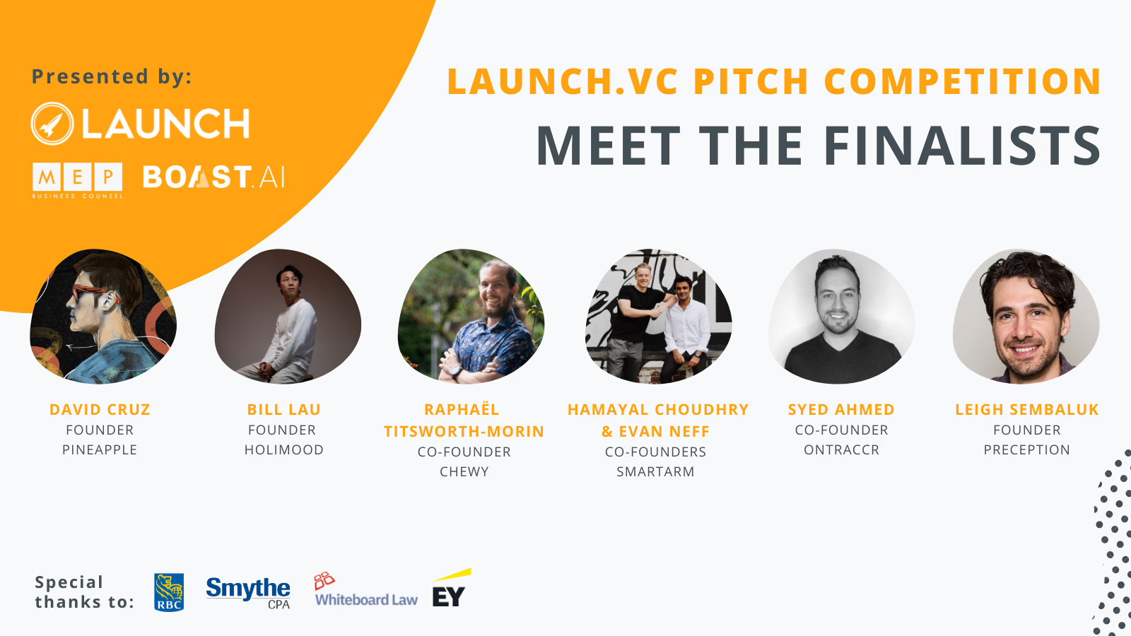 Top 6 finalists announced for Launch VC's 2021 Pitch Competition