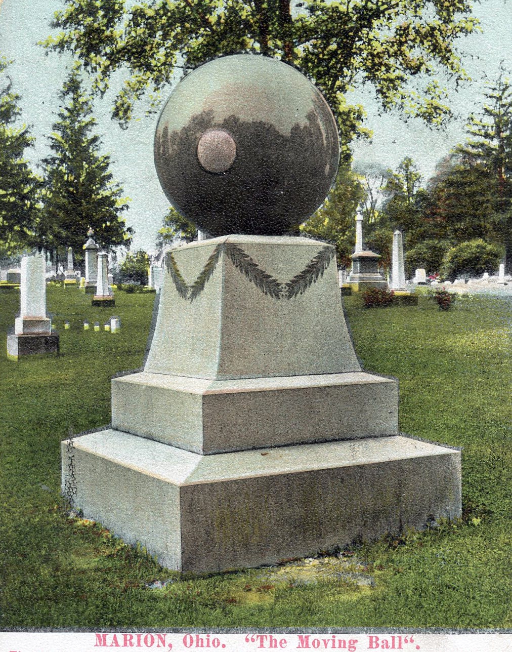 Rotating Ball on an Ohio Grave Memorial