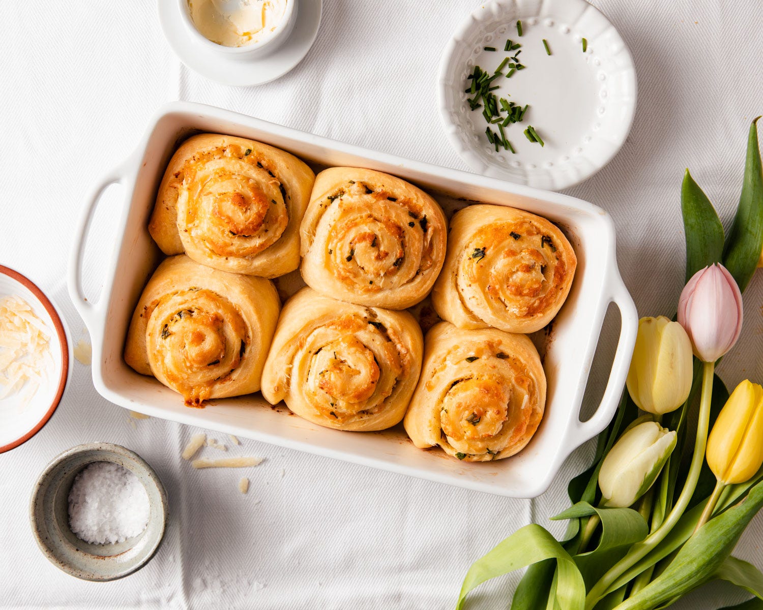 Chive and Cheddar Cheese Buns - by Tessa Huff