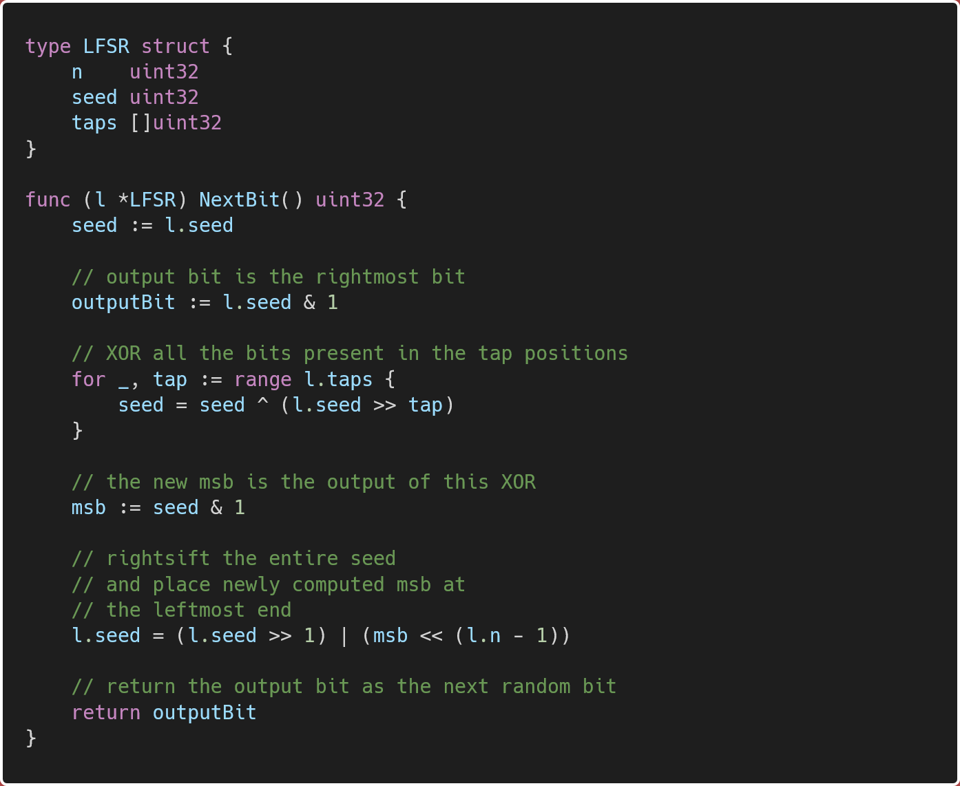 Pseudorandom Number Generation using LFSR