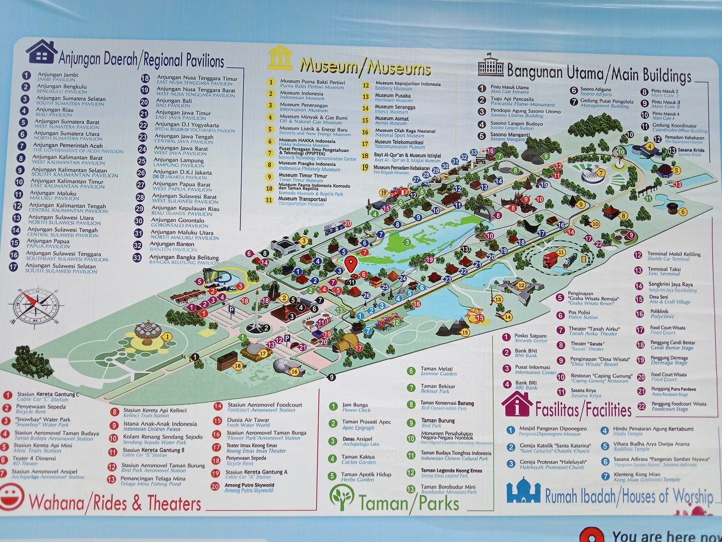 Peta Taman Mini Indonesia Indah - Areio