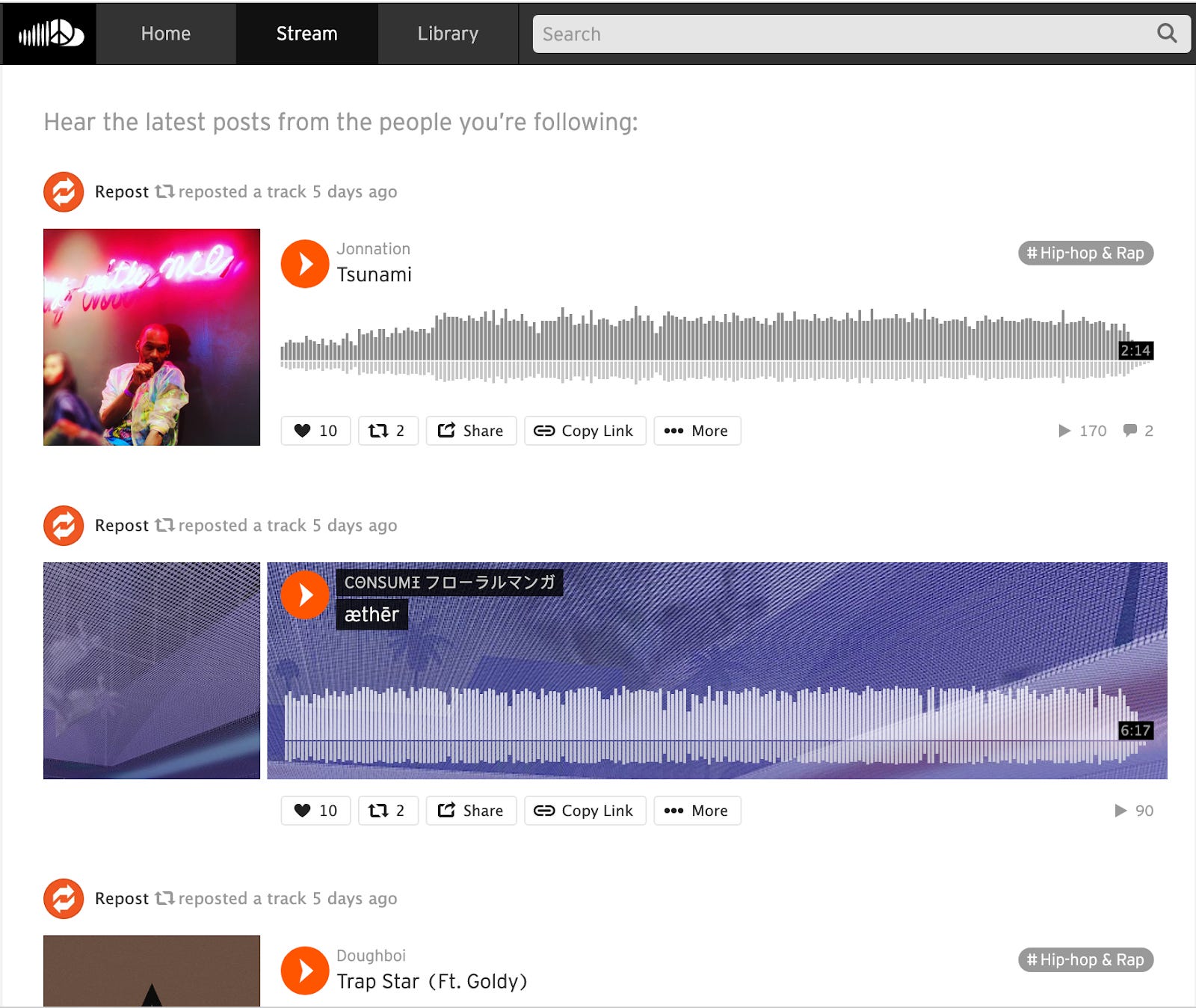 Soundcloud Stream & Direct Upload Features