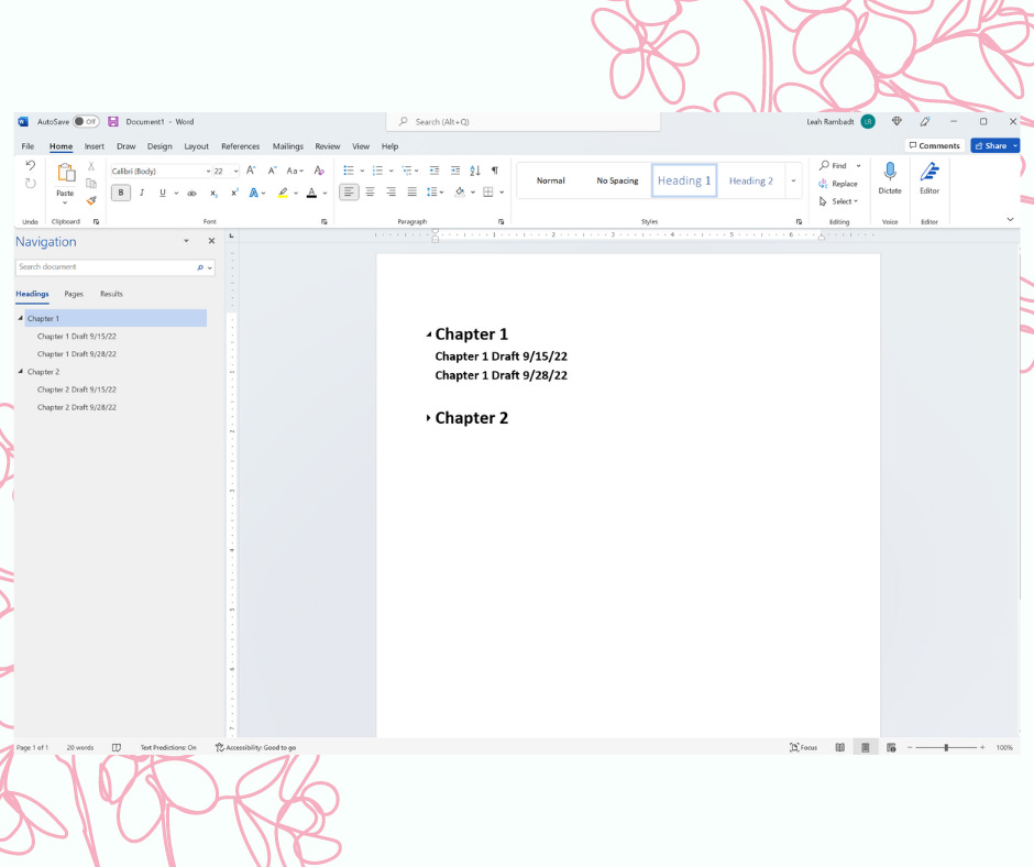 Saving Multiple Drafts of Your Writing - by Leah Rambadt