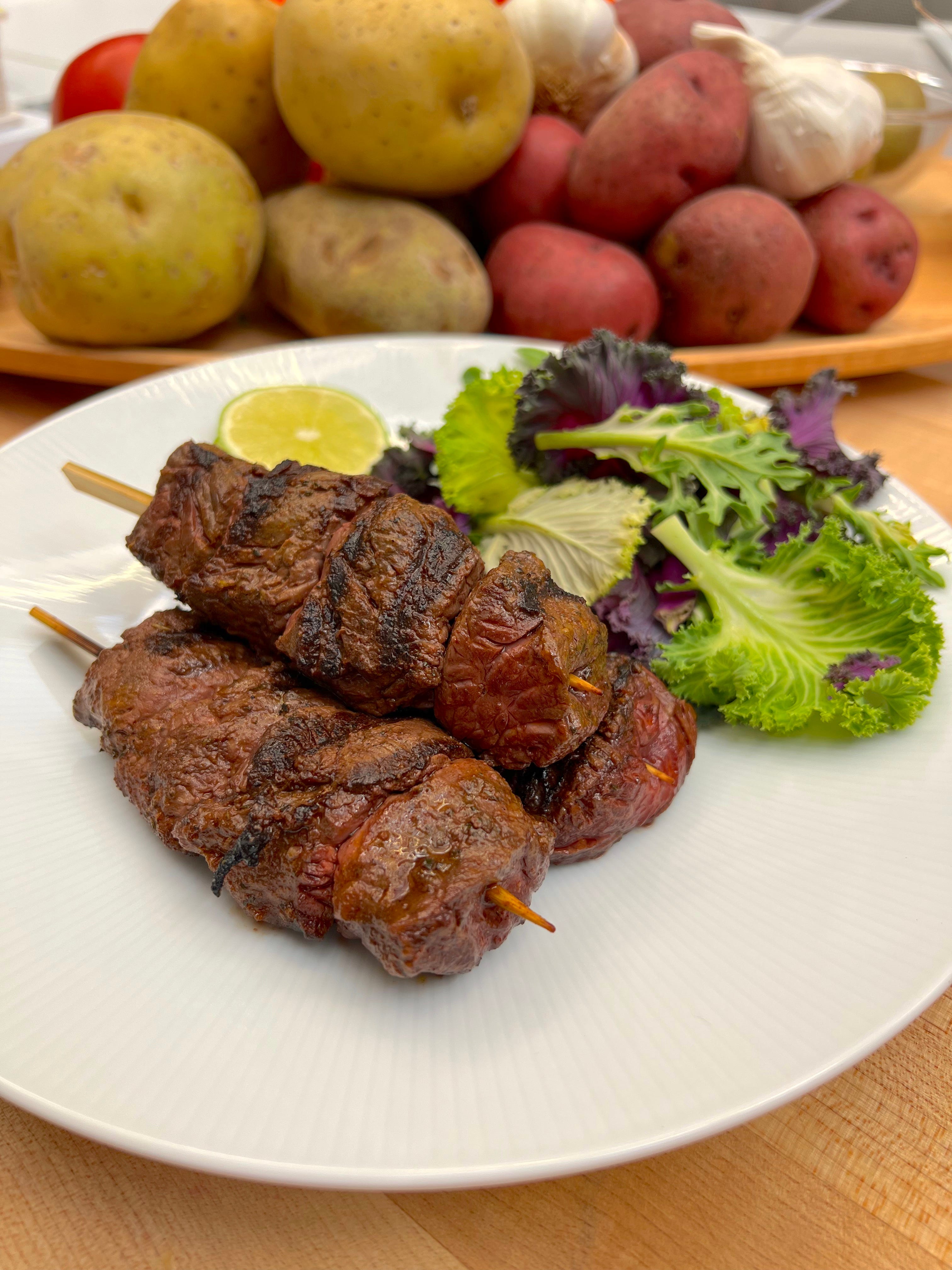 Peruvian Anticuchos de Corazón, with or without the heart