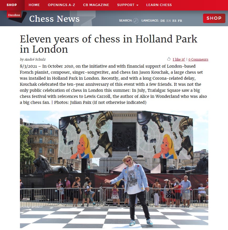 Eleven years of chess in Holland Park in London