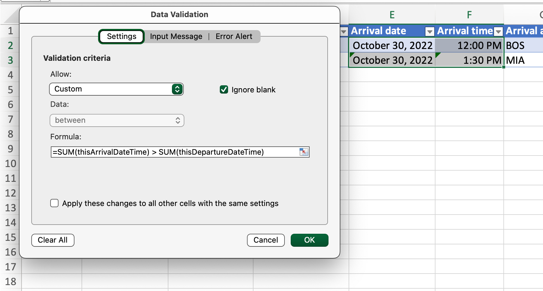 Excel: Structured References and Data Validation