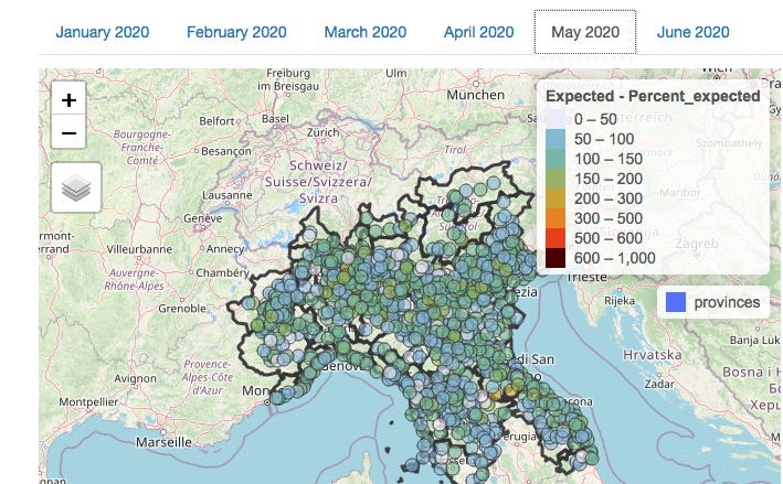 Were the unprecedented excess deaths curves in Northern Italy in spring ...