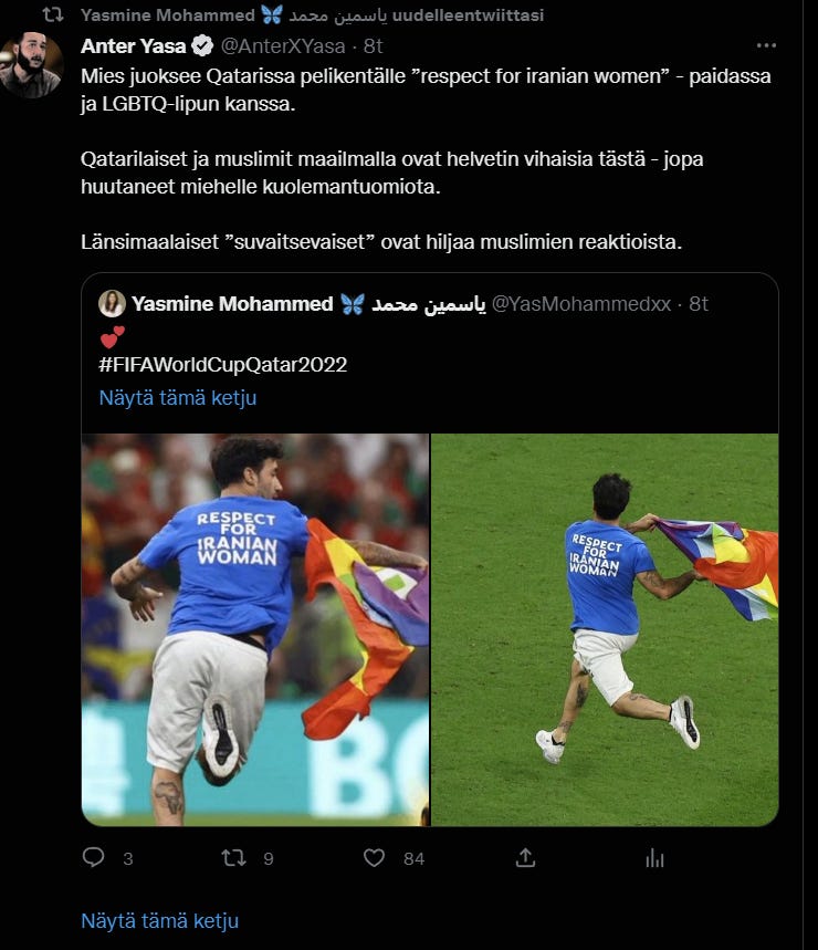 Vasemmistoliiton Kotkan ehdokas Petri Rissanen puolustaa Qatarin nais ...