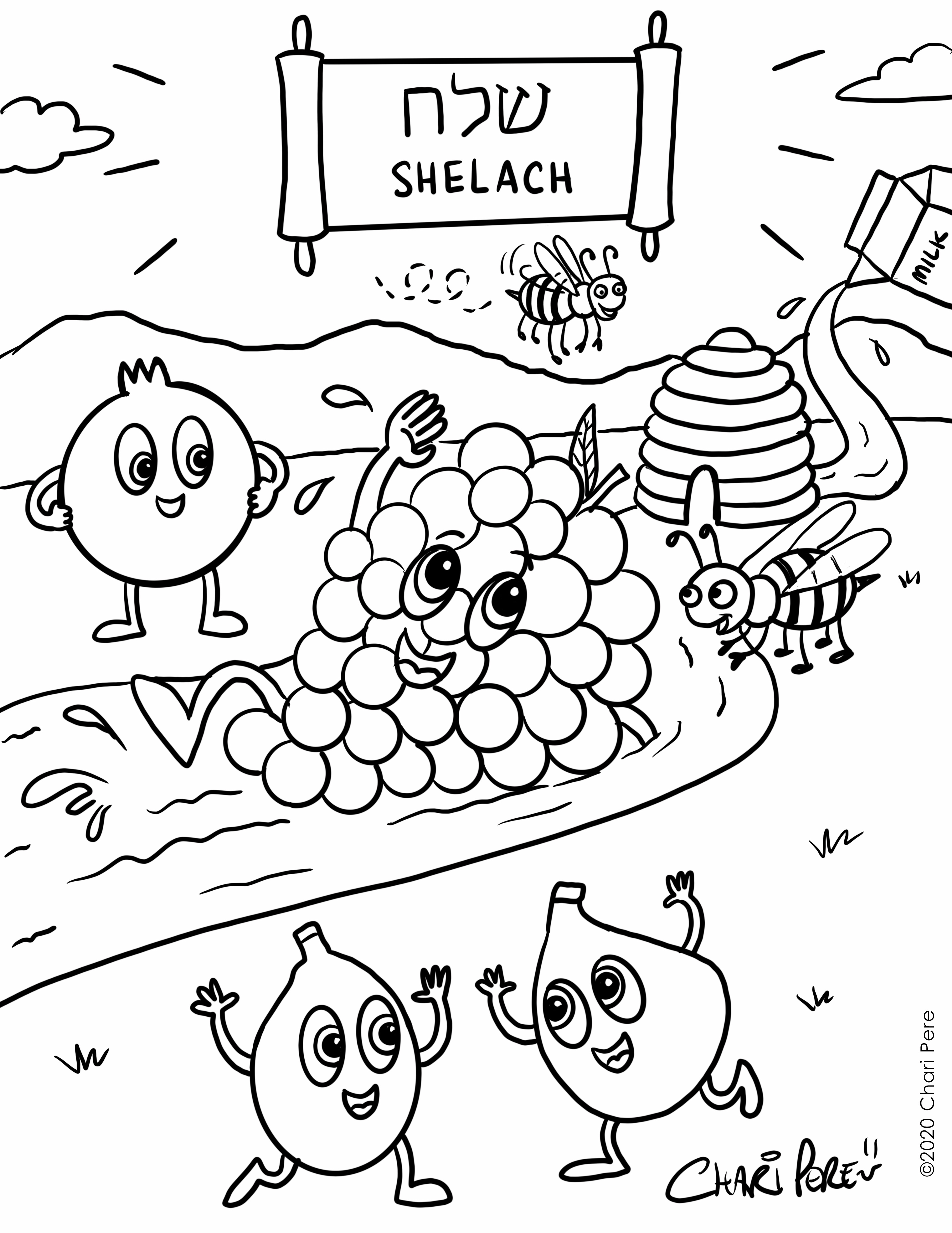 Shelach Coloring Page - by Chari Pere