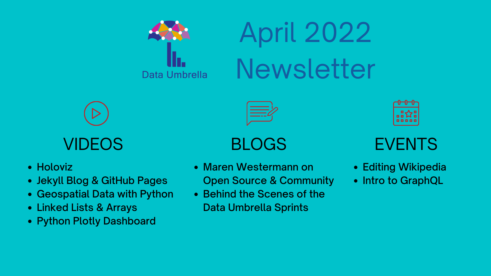 Data Umbrella Newsletter: April 2022 - Data Umbrella