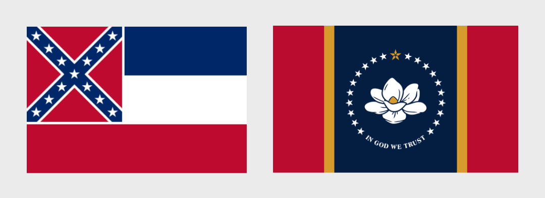 What eight state flags look like then vs. now