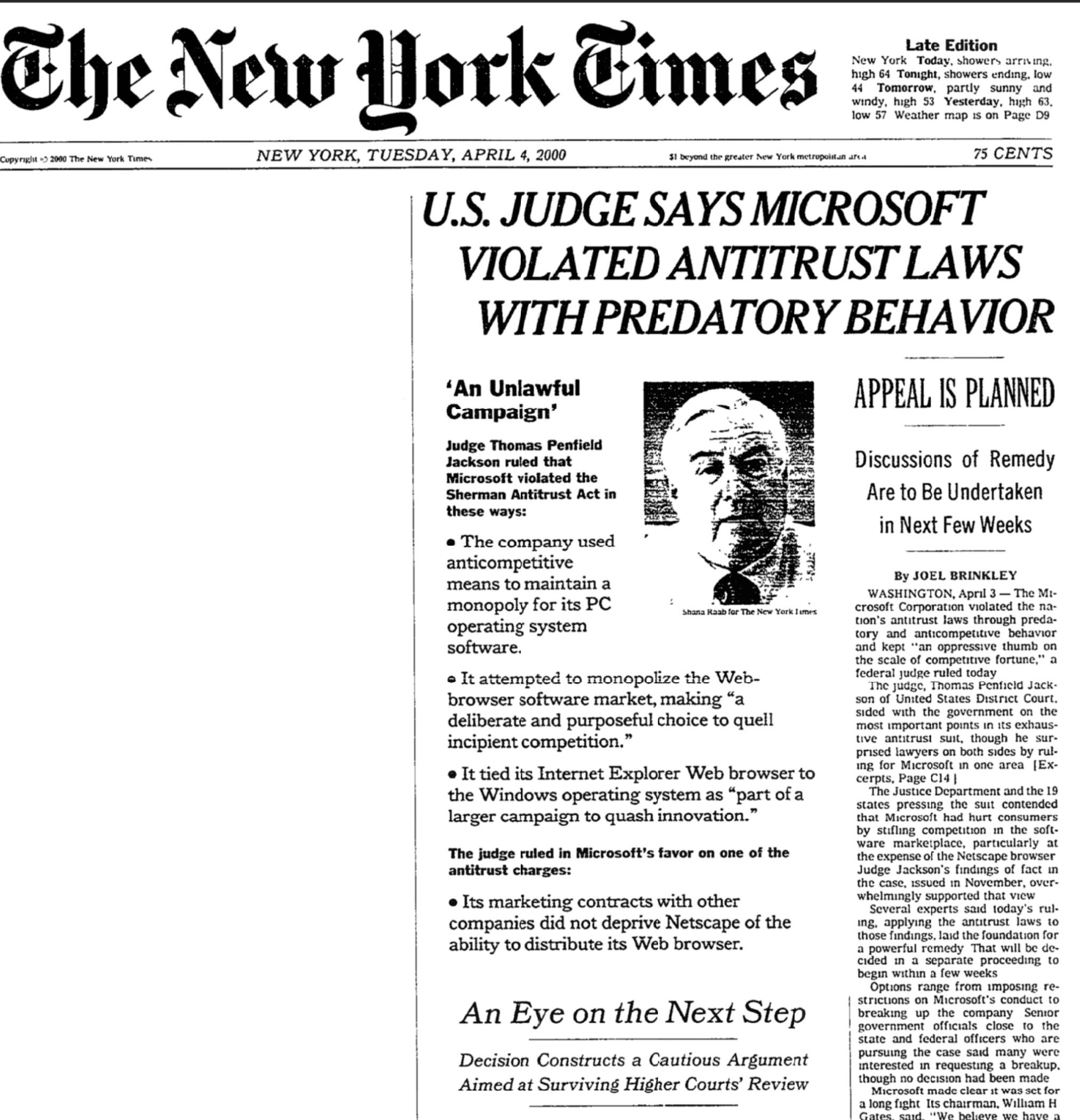 062. Antitrust: Split Up Microsoft