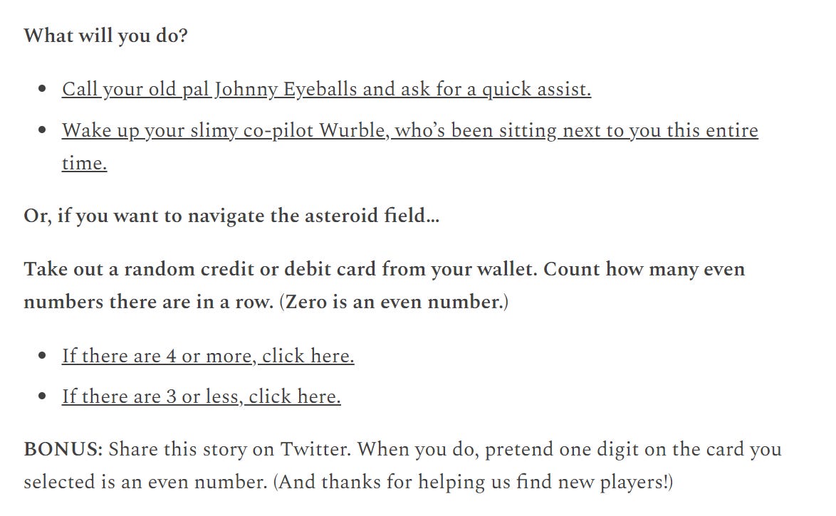 this dude creates interactive 'choose your own adventure' games ...