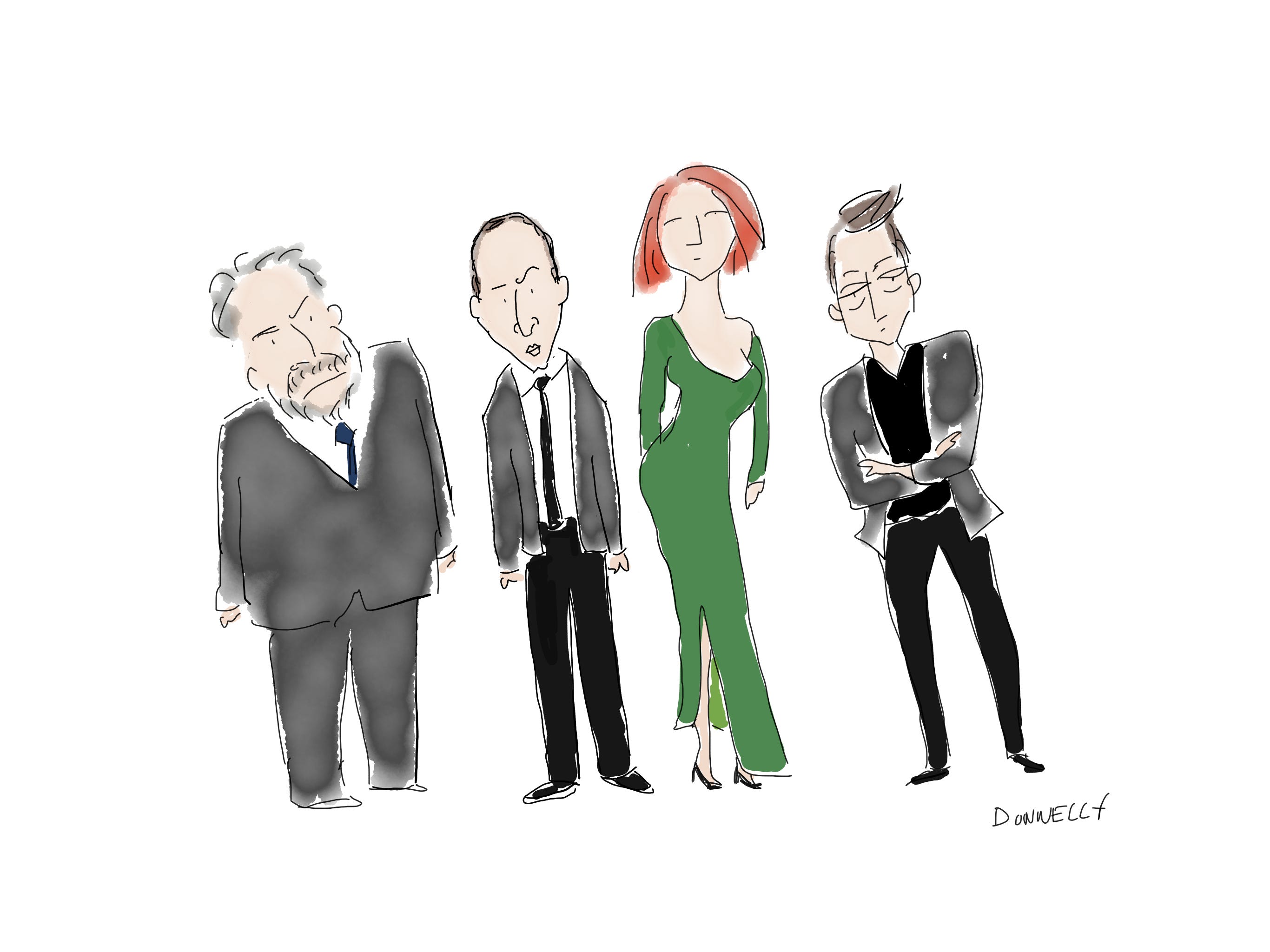 Drawing The Season Finale of Succession - by Liza Donnelly