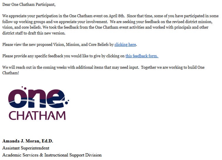 Draft of CCS Mission, Vision, and Core Beliefs Shared with Specific ...