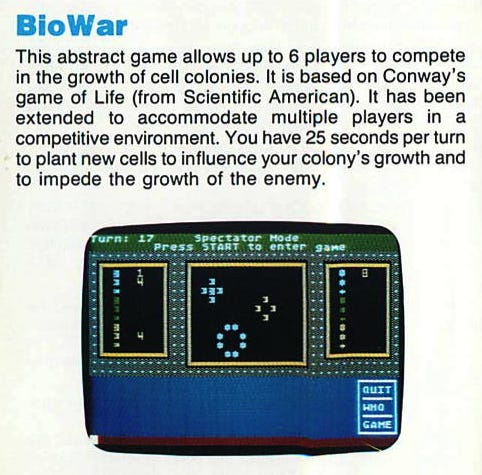 The 1985 online service for 48k Atari computers: Games Computers Play ...