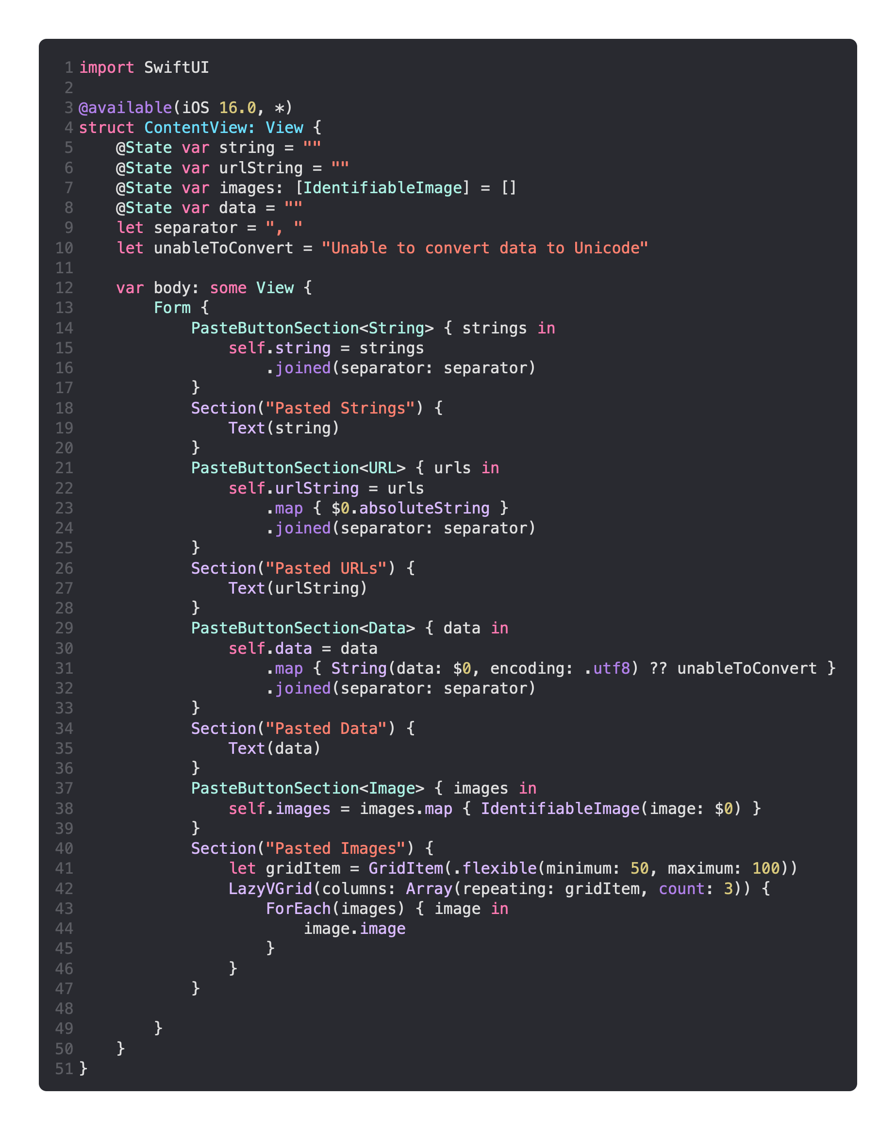 Use The New Transferable Type With A A Swiftui Pastebutton