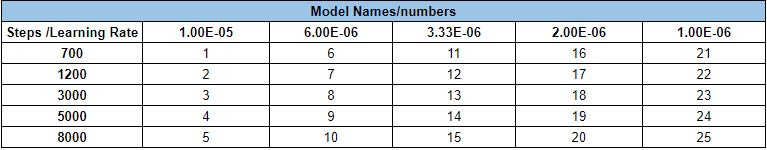 Dreambooth Face Training Experiments - 25 Combos of Learning Rates and ...
