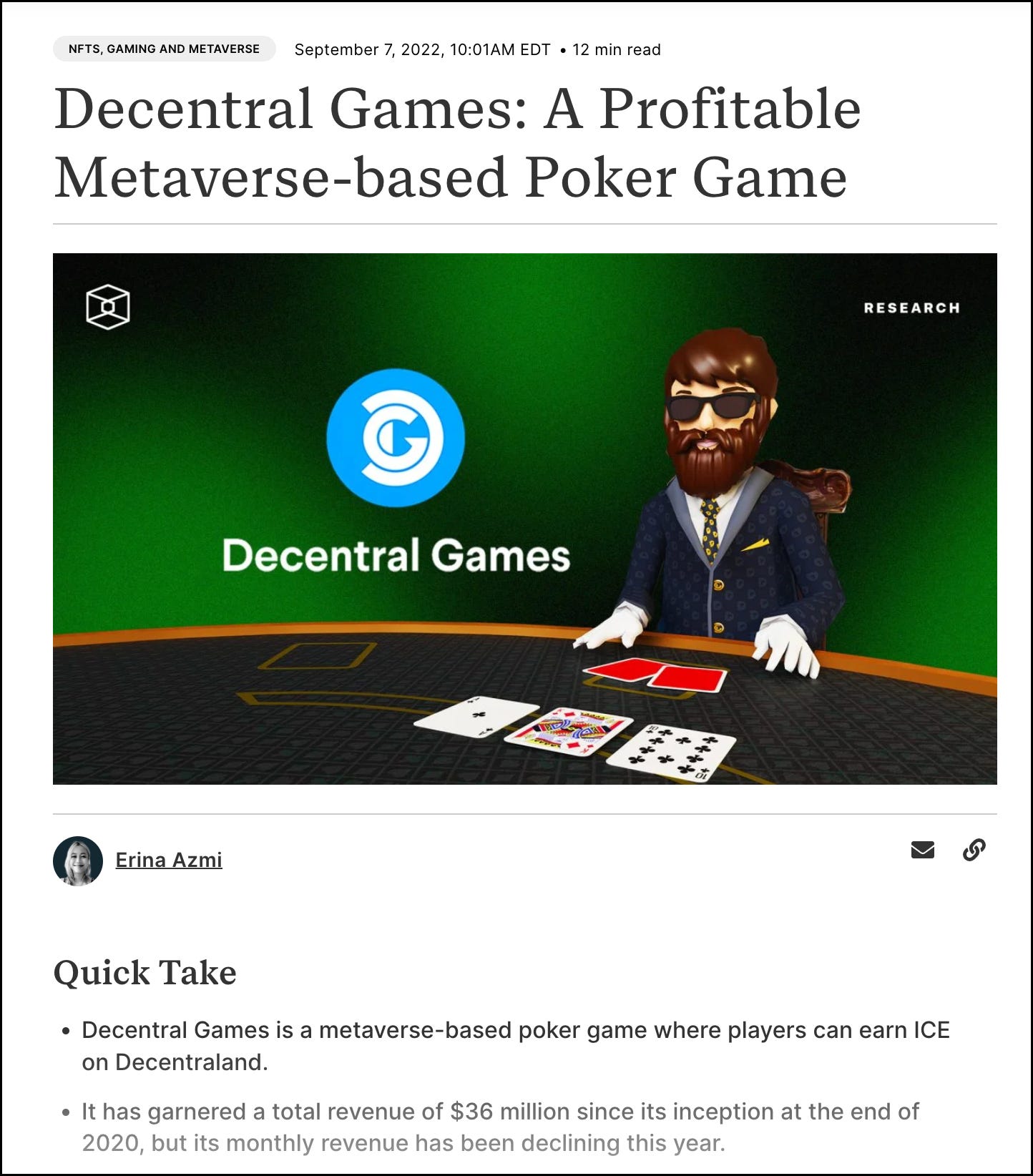 Decentral Games Newsletter #86 - Decentral Games