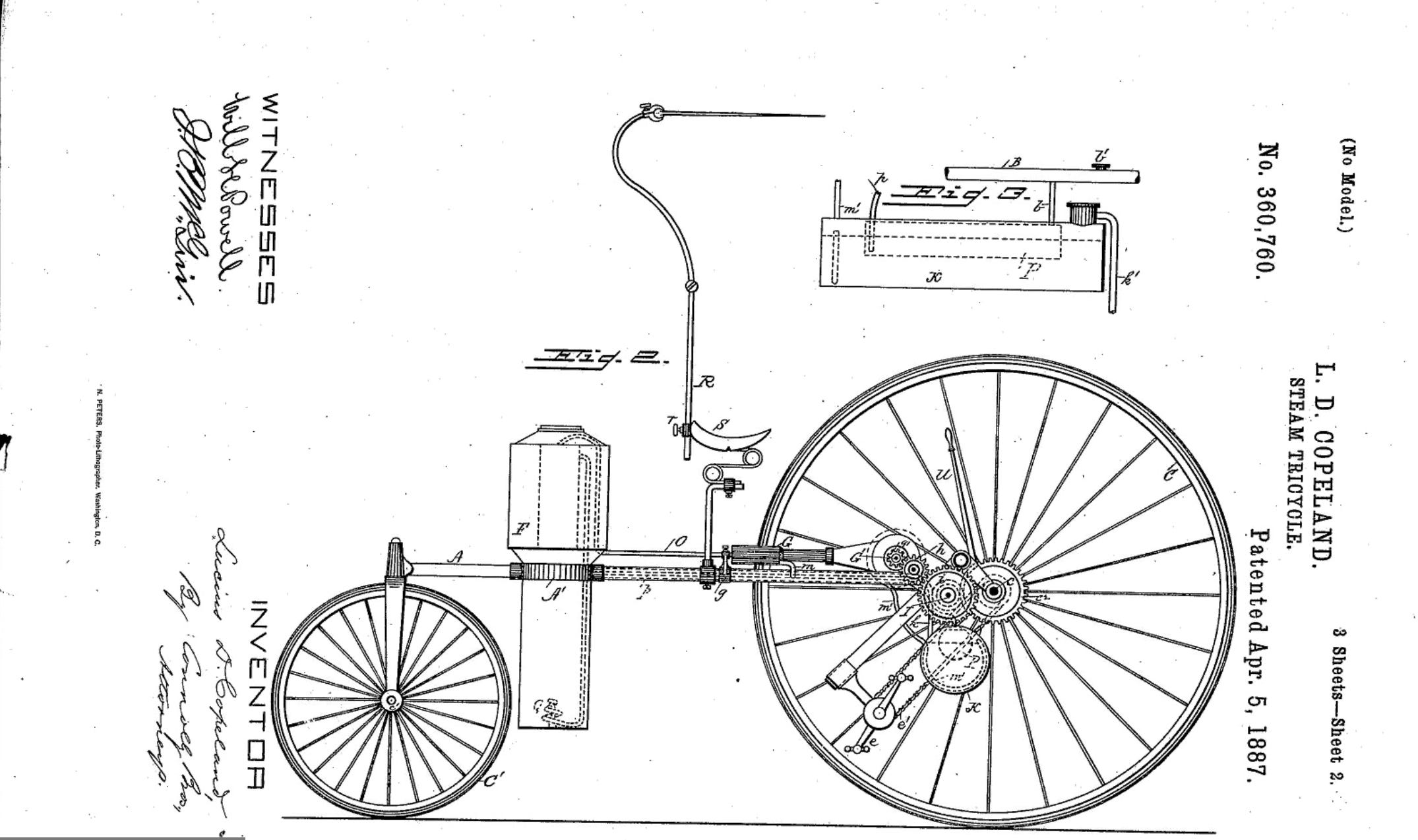 Steam-propelled Tricycle (1888) - by Peter Pappas