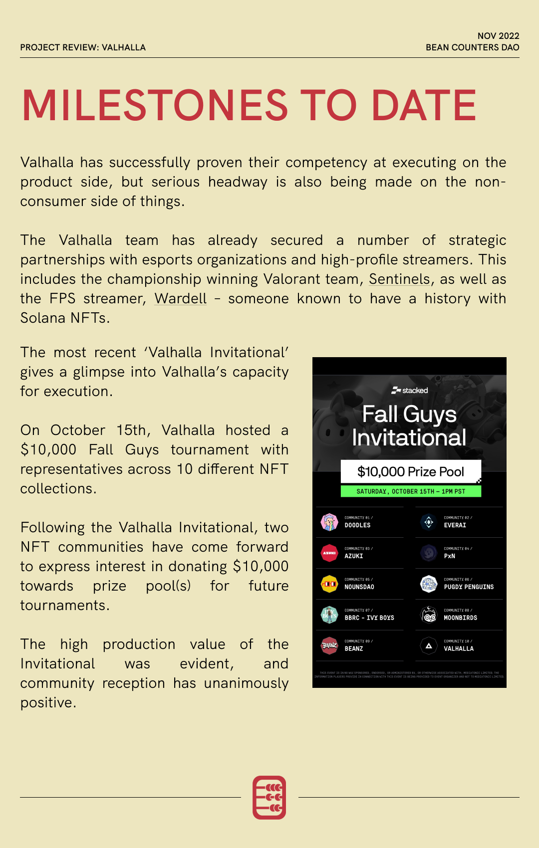 Project Review: Valhalla - by Bean Counters DAO