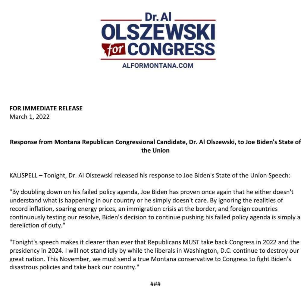 Dr. Al Olszewski: Biden’s Failed Address-and the Solution