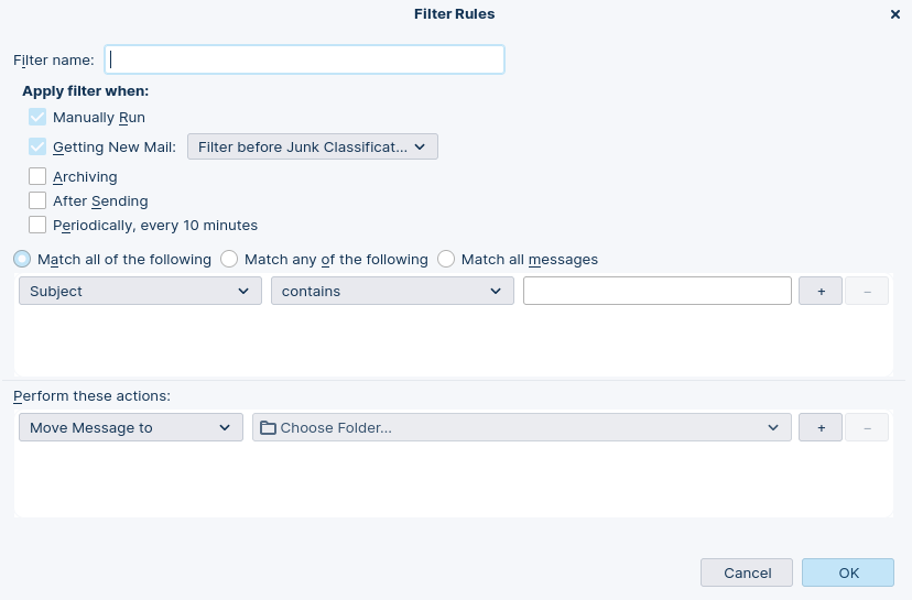 Thunderbird - How to forward mails automatically
